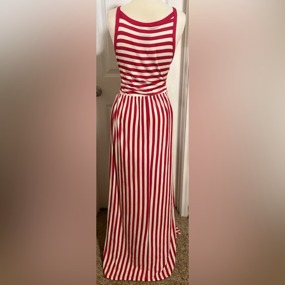 Ashley Stewart | Dresses | Ashley Stewart Red And White Striped Maxi ...